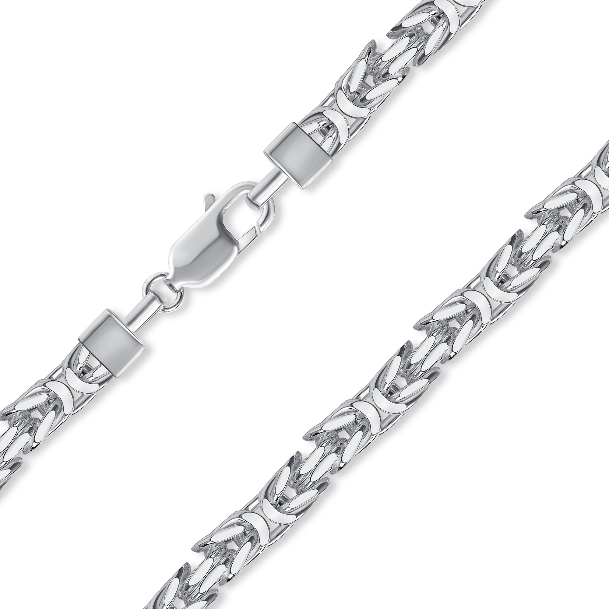 Silver 925 Square Byzantine Flat Chain 4 mm. BYZF5MM – dsijewelry