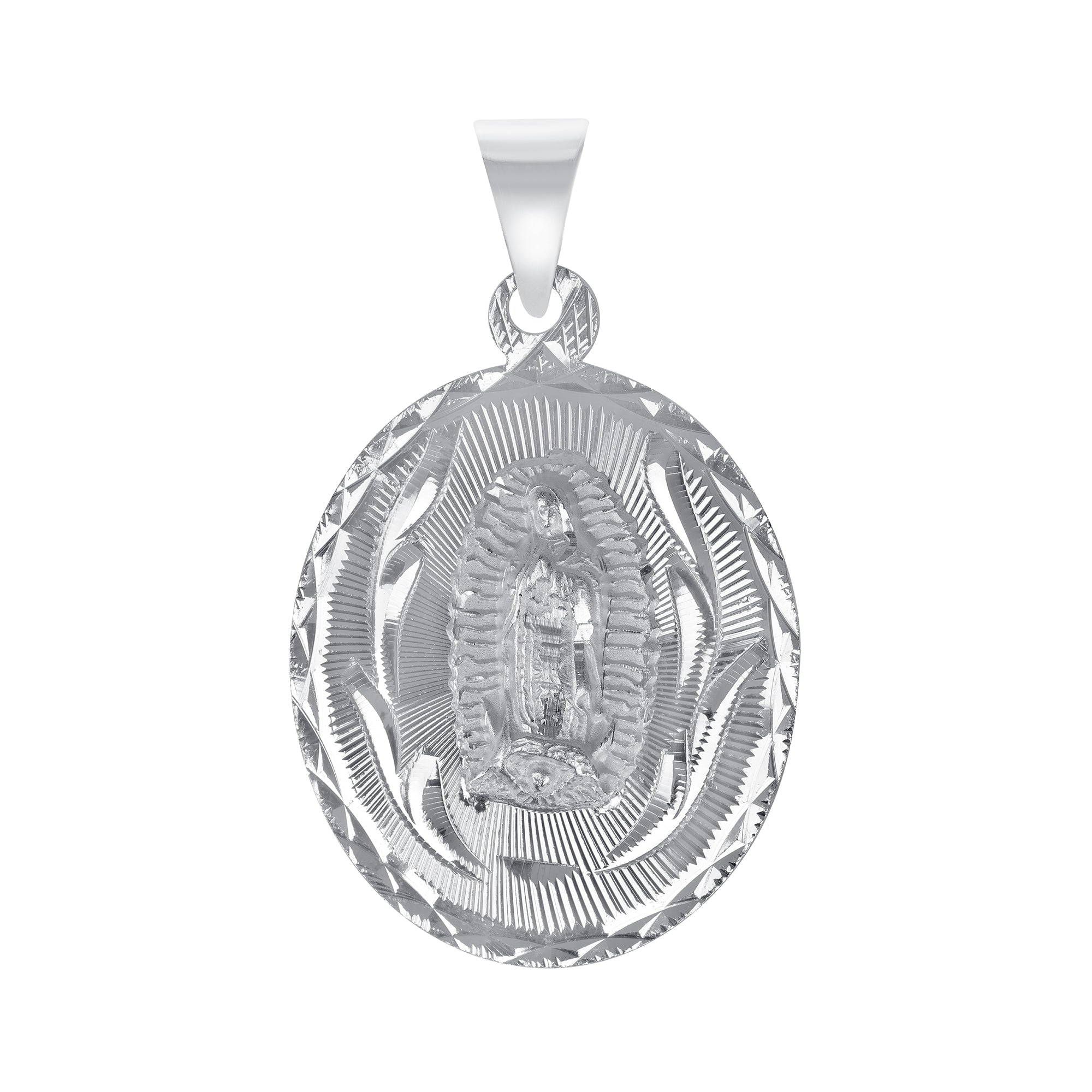 Silver 925 Virgin Mary (Virgen de Guadalupe) and Jesus Christ Diamond ...