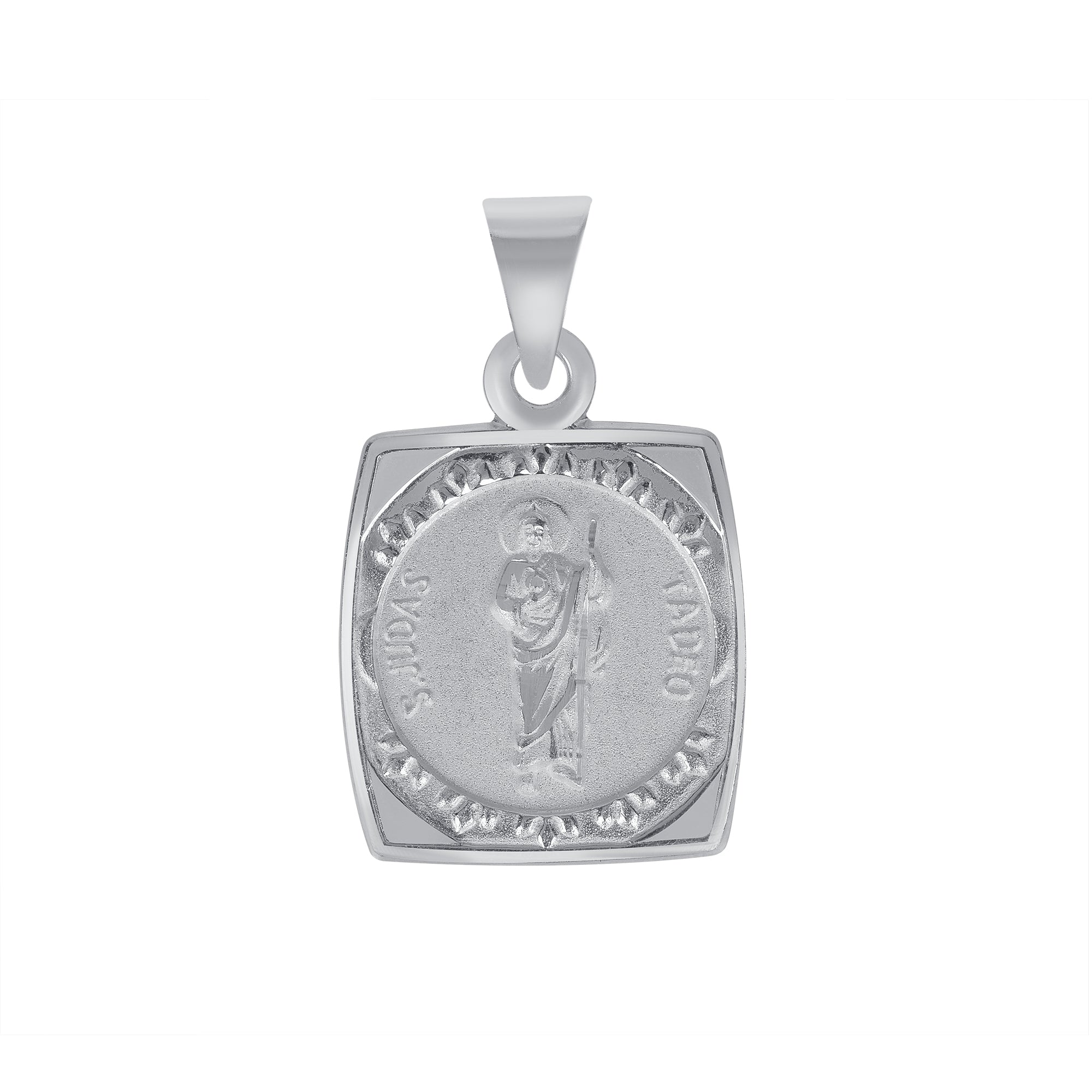 Silver 925 San Judas (Saint Jude) Square Pendant. MEDA76 – dsijewelry